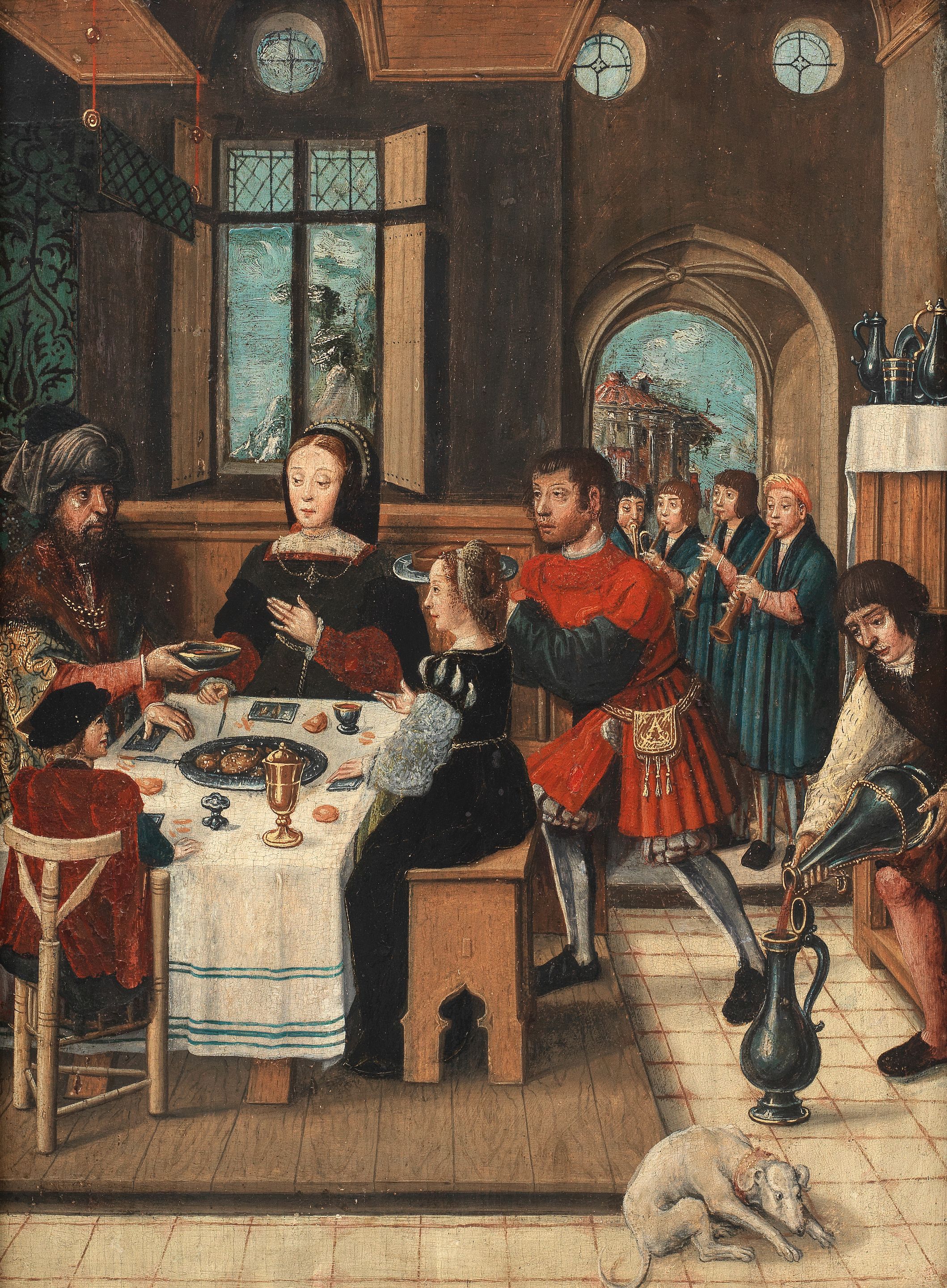 Bonhams : Hispano-Flemish School, 16th Century The Rich Man's Feast