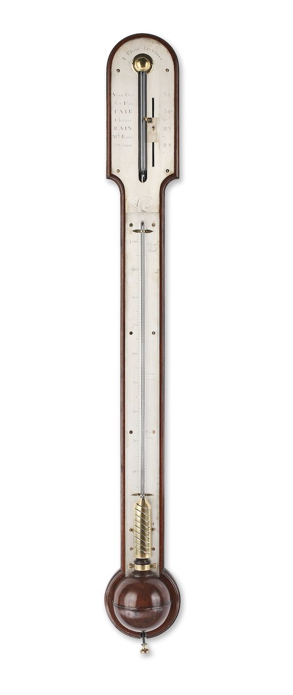 Bonhams : A fine late 18th century mahogany stick barometer T Blunt, London