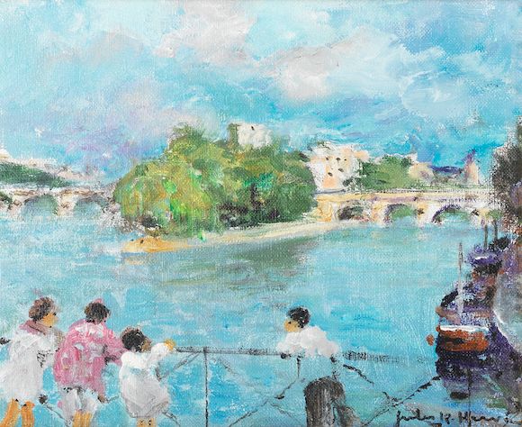 Bonhams : Jules René Hervé (French, 1887-1981) Children playing in a ...