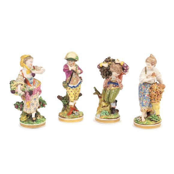Bonhams : A set of four Derby figures emblematic of the French Seasons ...