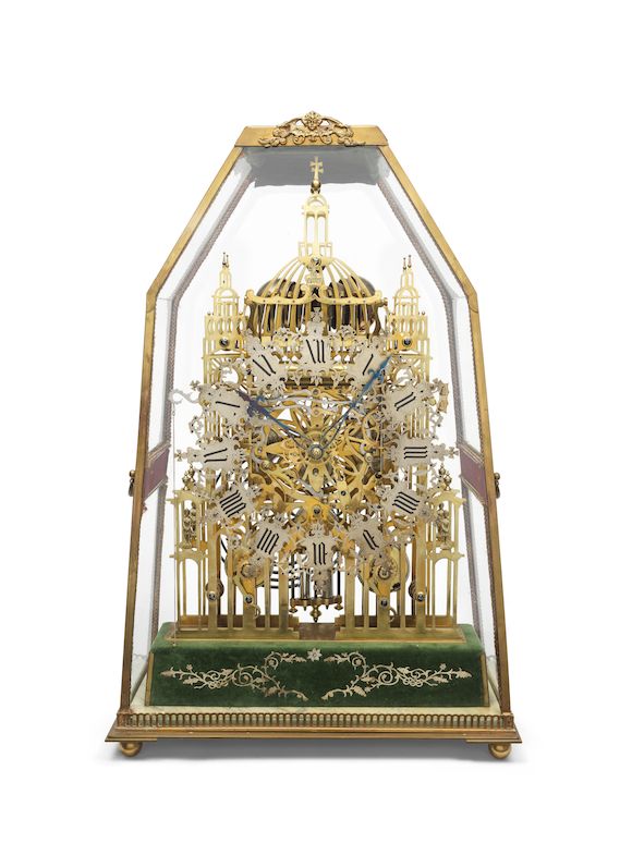 Bonhams : A rare and impressive mid 19th century brass quarter striking ...