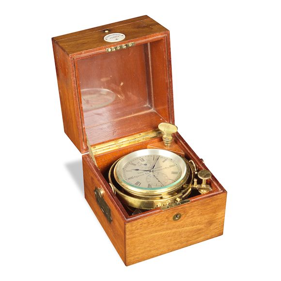 Bonhams : A mid-20th century mahogany two-day marine chronometer with ...