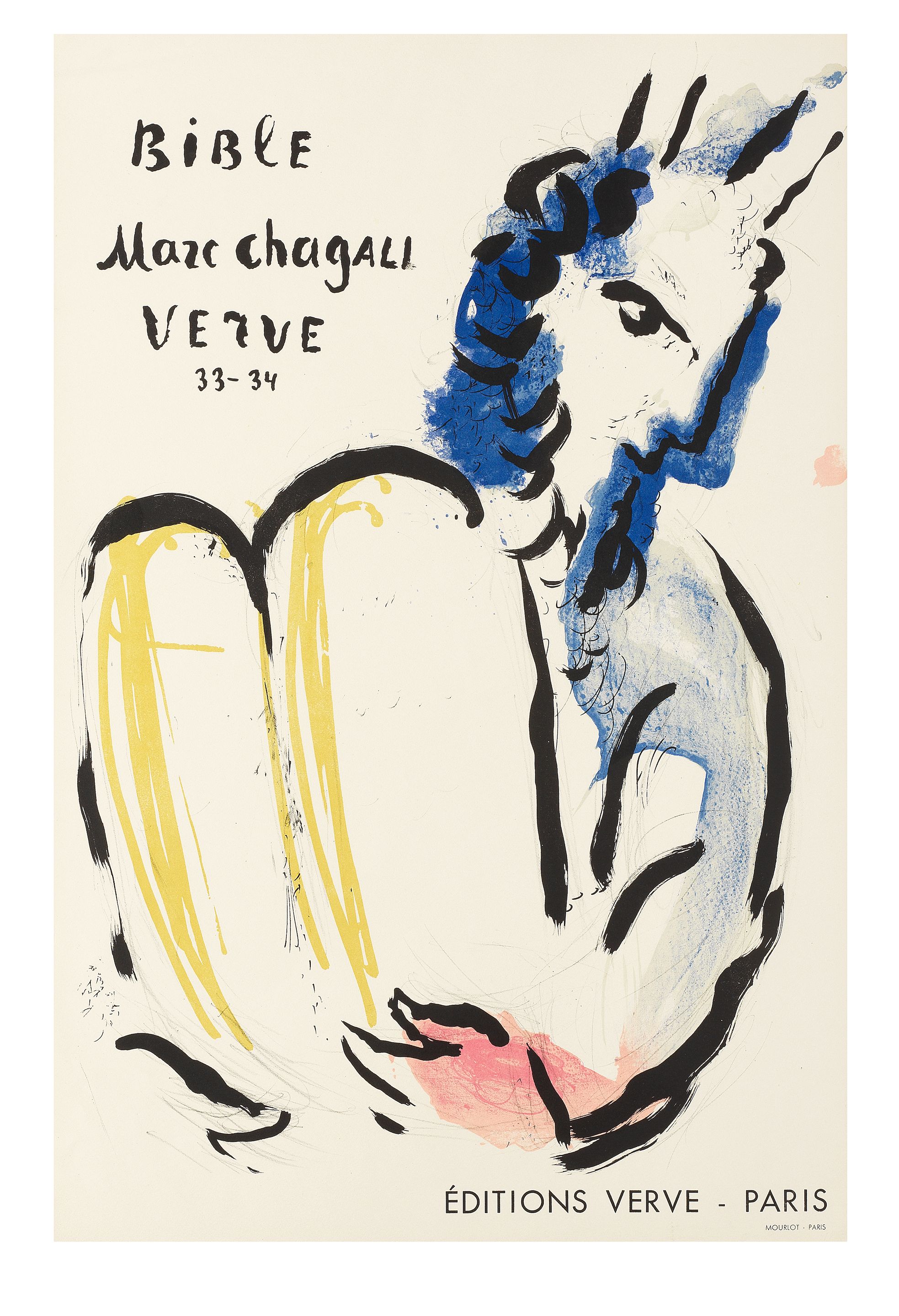 Bonhams : Marc Chagall (Russian/French, 1887-1985) Moïse Lithographic poster in colours, 1956 ...