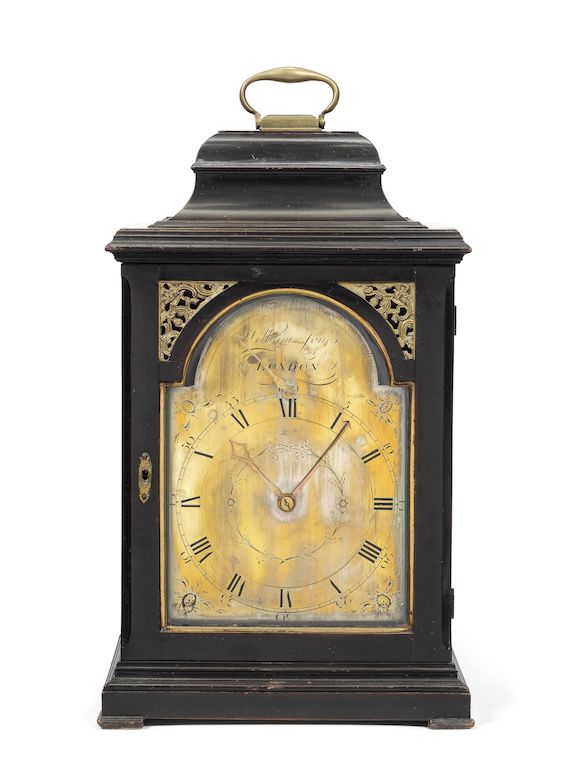 Bonhams : A late 18th century ebonised musical table clock with six ...