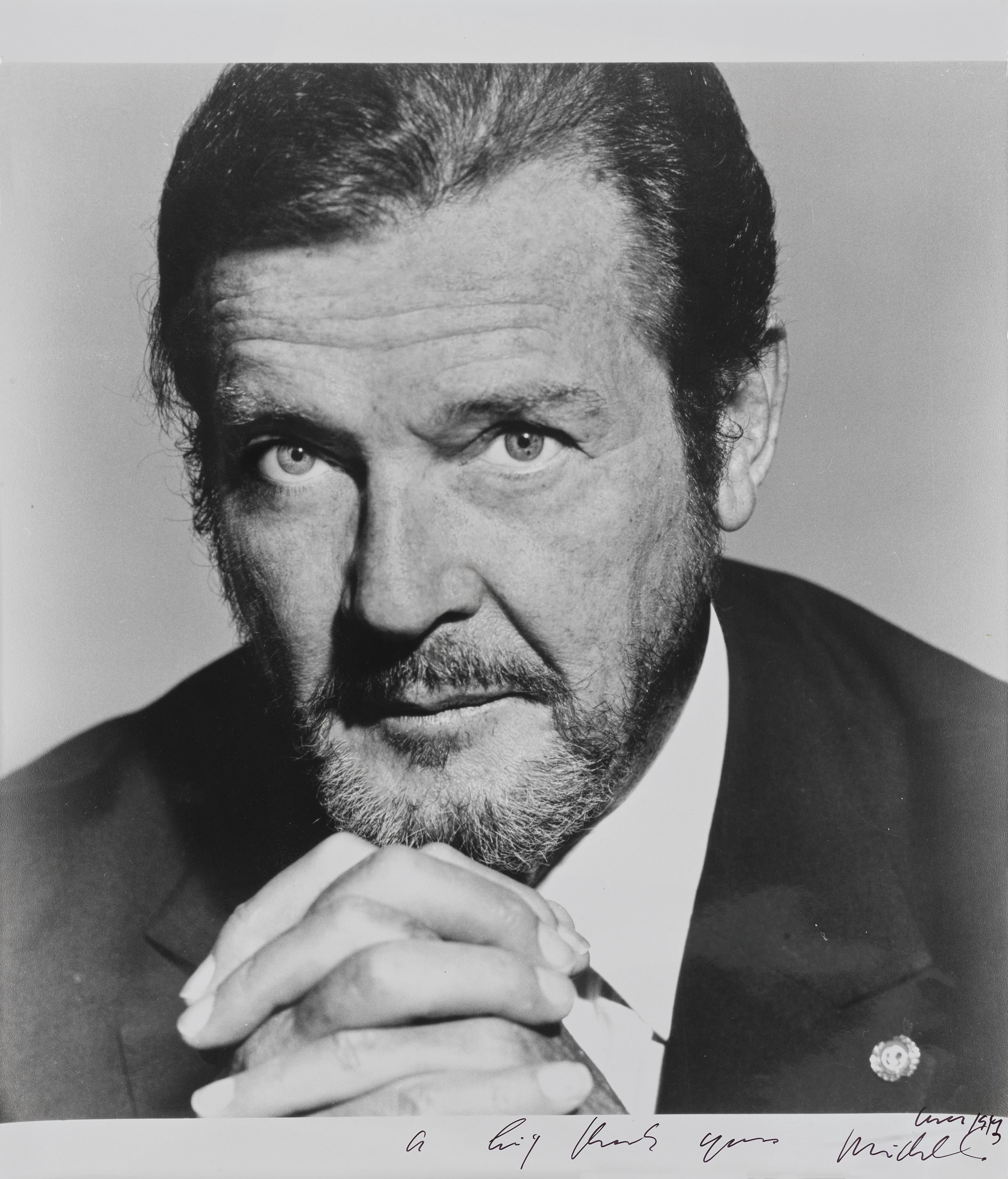 Bonhams : A large black and white portrait photographic print of Sir ...