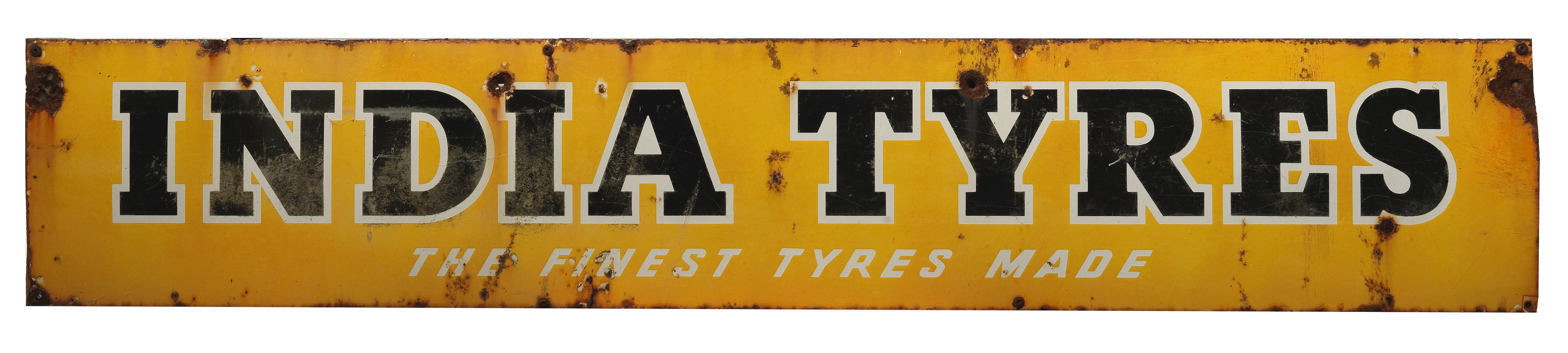 Bonhams Cars : An India Tyres enamel advertising sign,