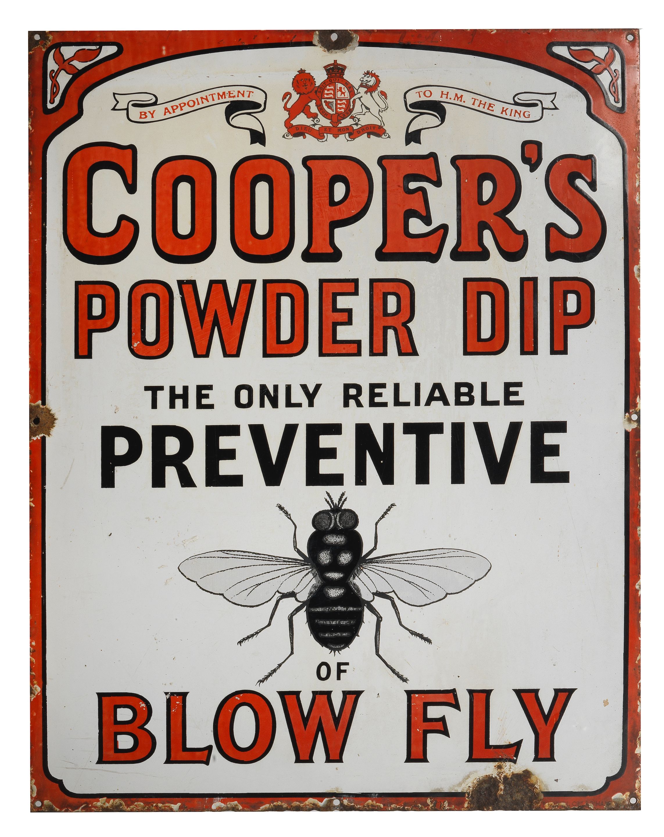 Bonhams Cars : A rare Cooper's Powder Dip enamel sign, circa 1905,