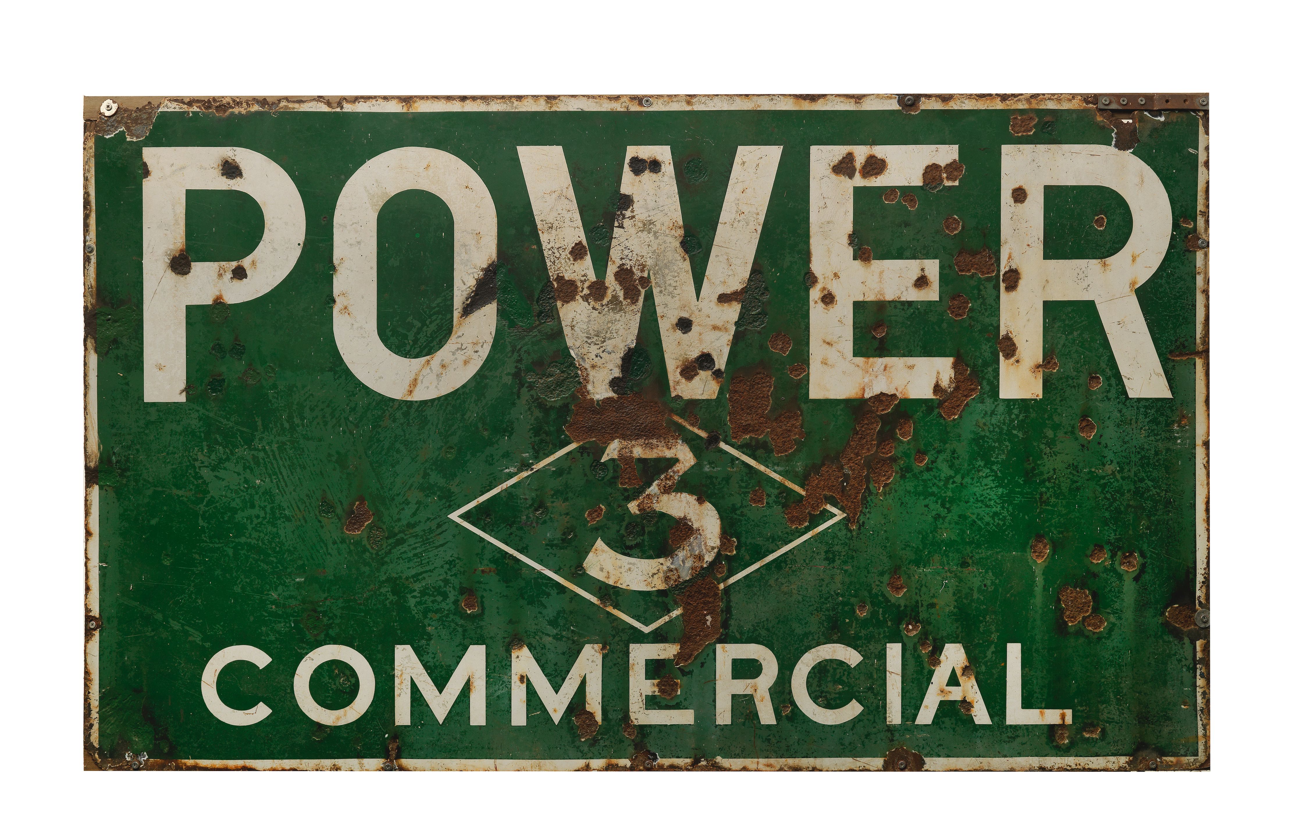 Bonhams Cars : A Power Commercial enamel advertising sign,