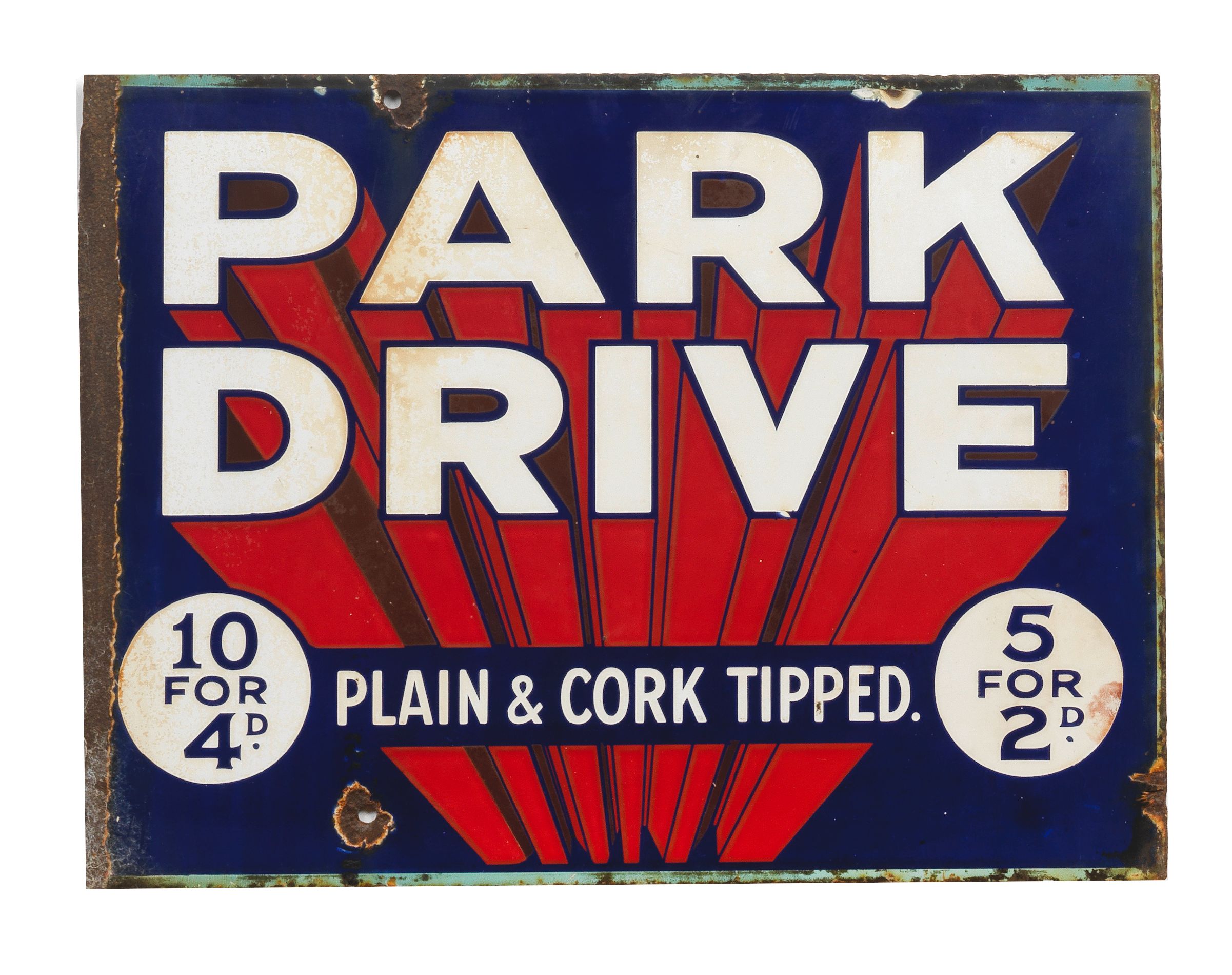 Bonhams Cars : A Park Drive double-sided enamel advertising sign,
