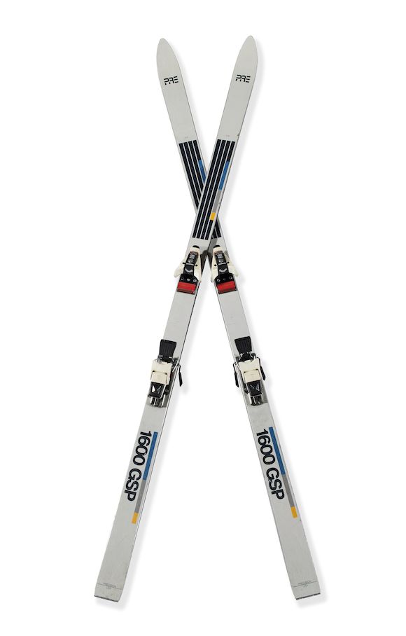 Bonhams : A pair of Sir Roger Moore's Precision USA 1600 GSP skis