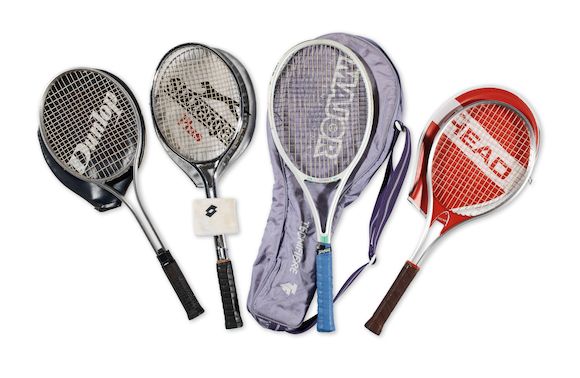 Bonhams : A selection of four modern tennis rackets belonging to Sir ...