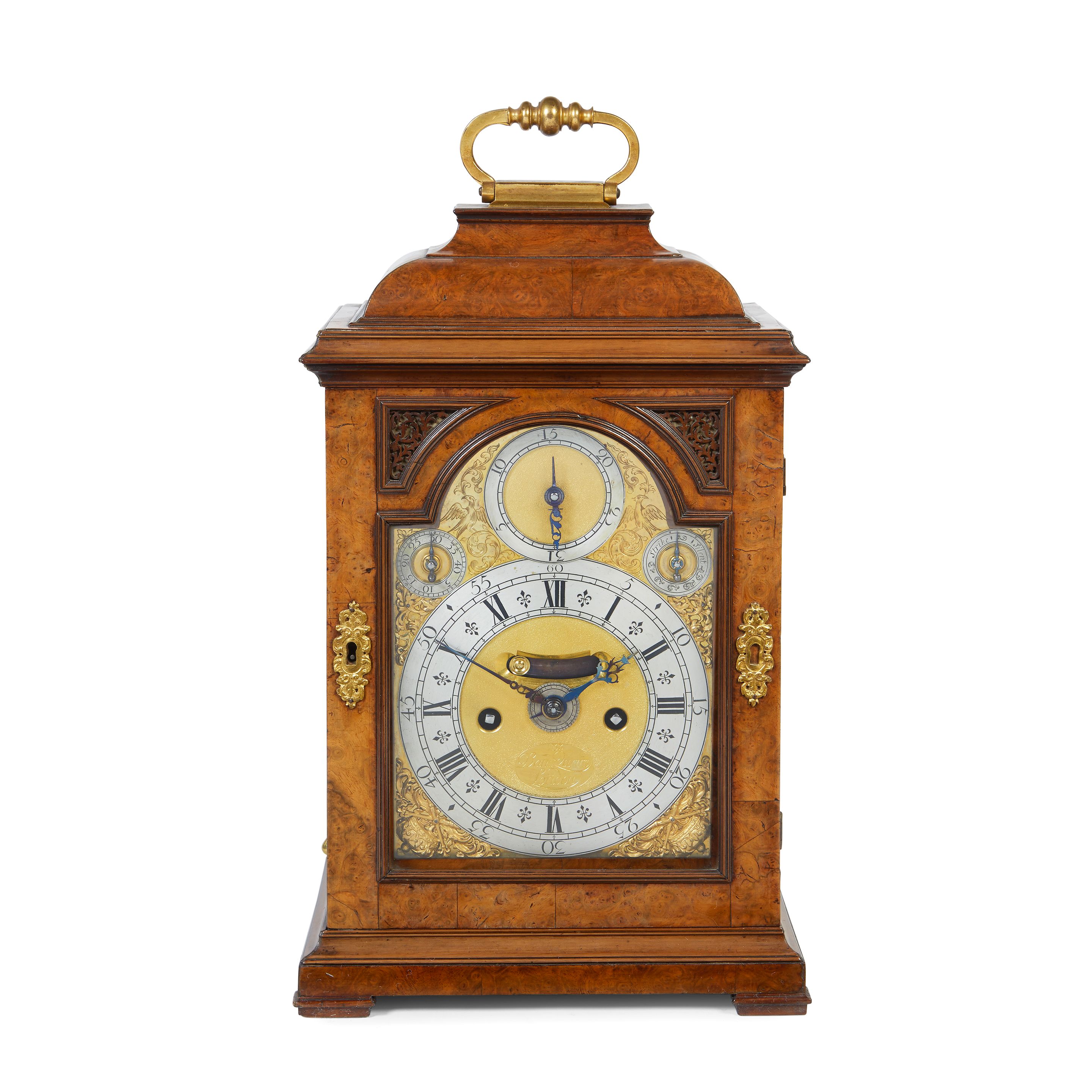Bonhams : An early 18th century burr walnut table clock with alarm ...