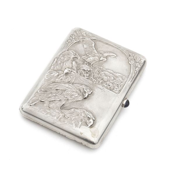 Bonhams : A silver and jewelled samorodok cigarette caseFabergé ...
