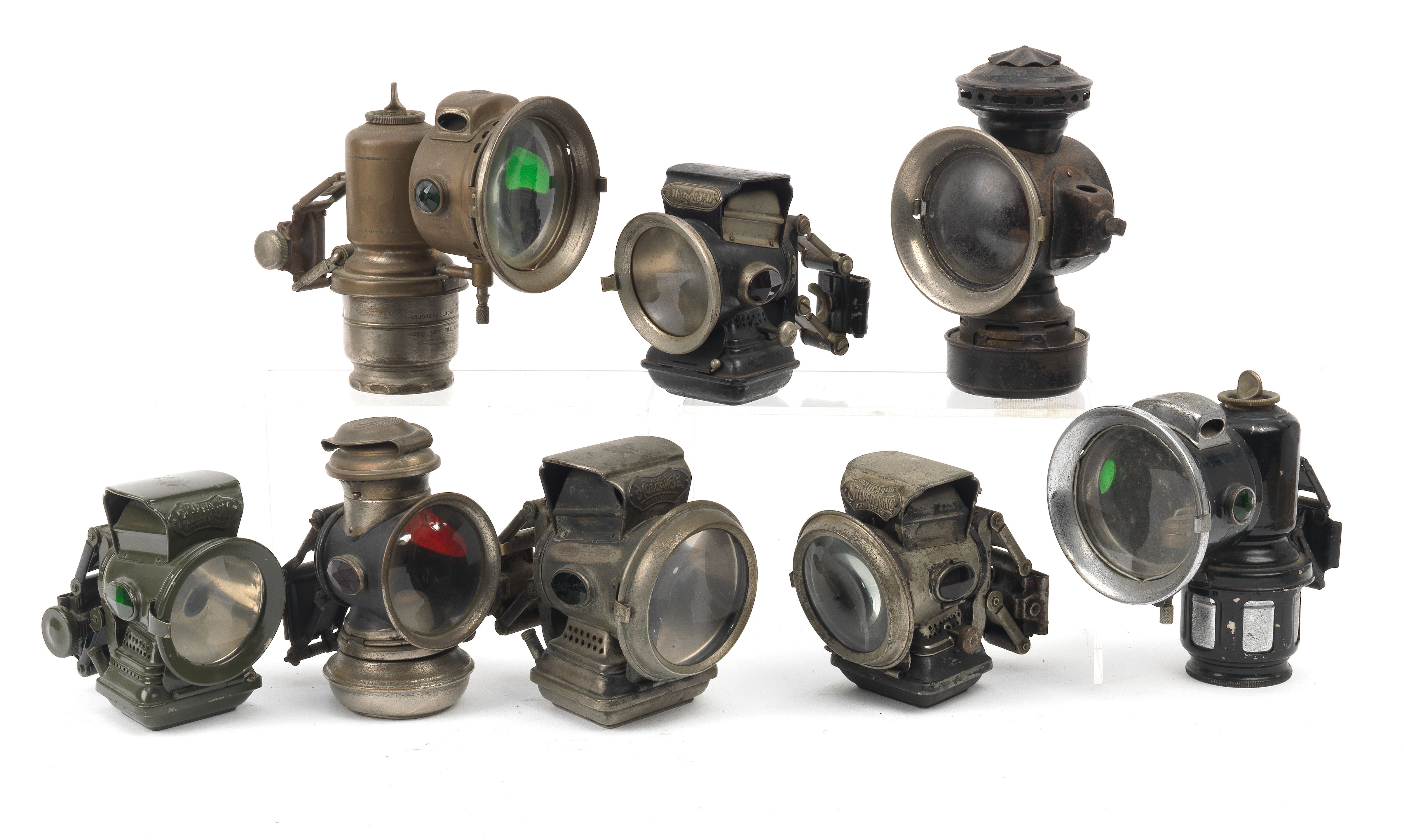 Bonhams Cars : Assorted vintage bicycle lamps, ((8))