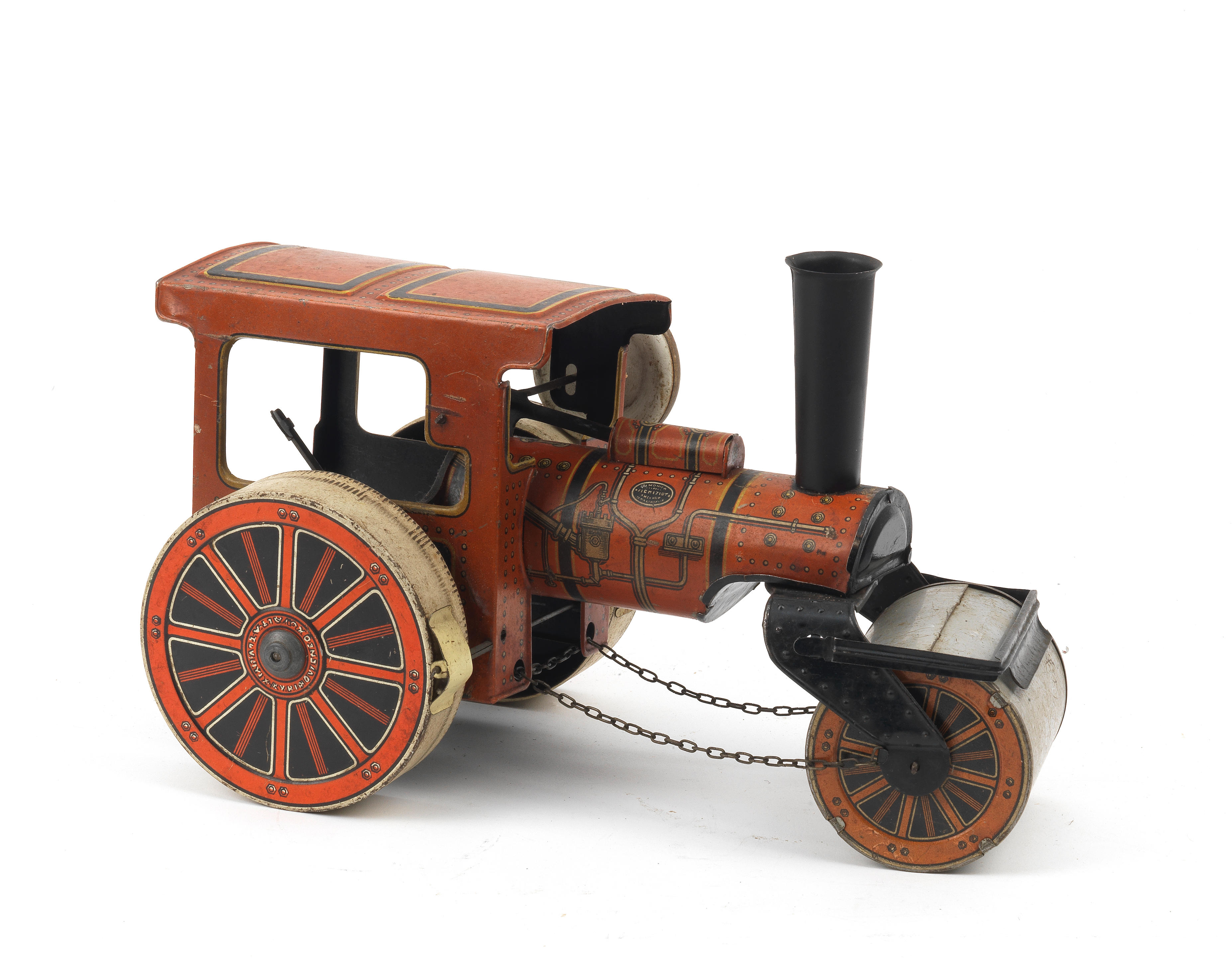 Bonhams Cars : A tinplate clockwork steam roller toy, German, 1930s,