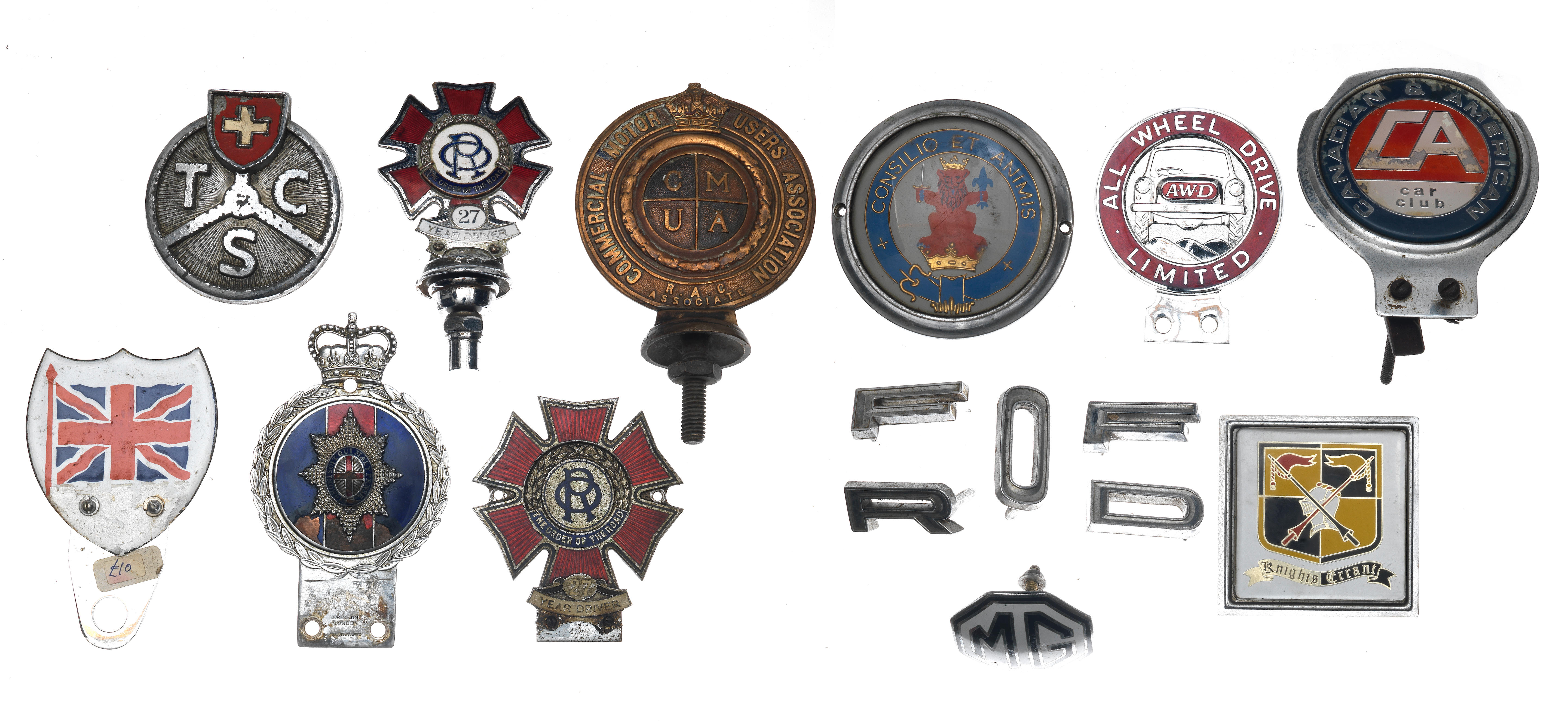 Bonhams Cars : Assorted motoring badges, (Qty)