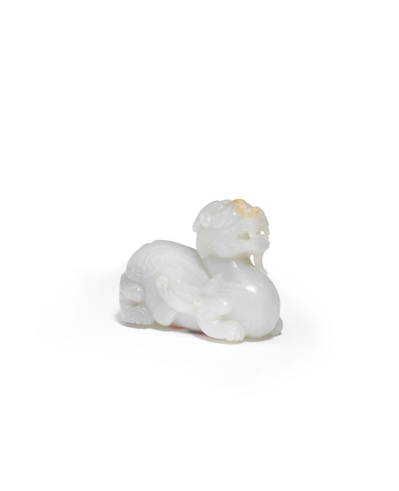 Bonhams : A PALE GREEN JADE CARVING OF A MYTHICAL BEAST, BIXIE Ming ...
