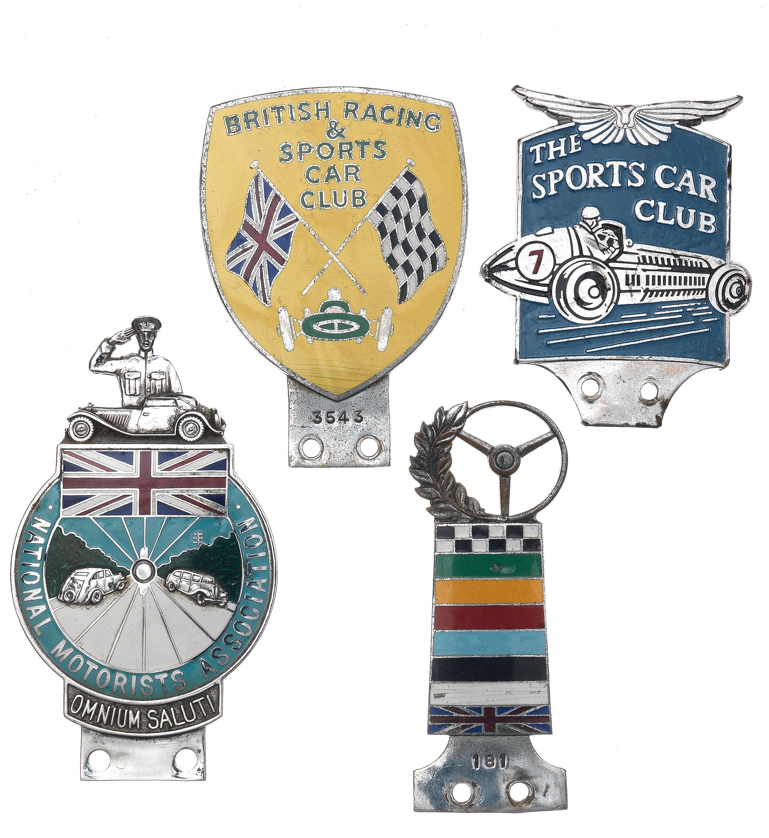 Bonhams Cars : Four motoring badges, ((4))