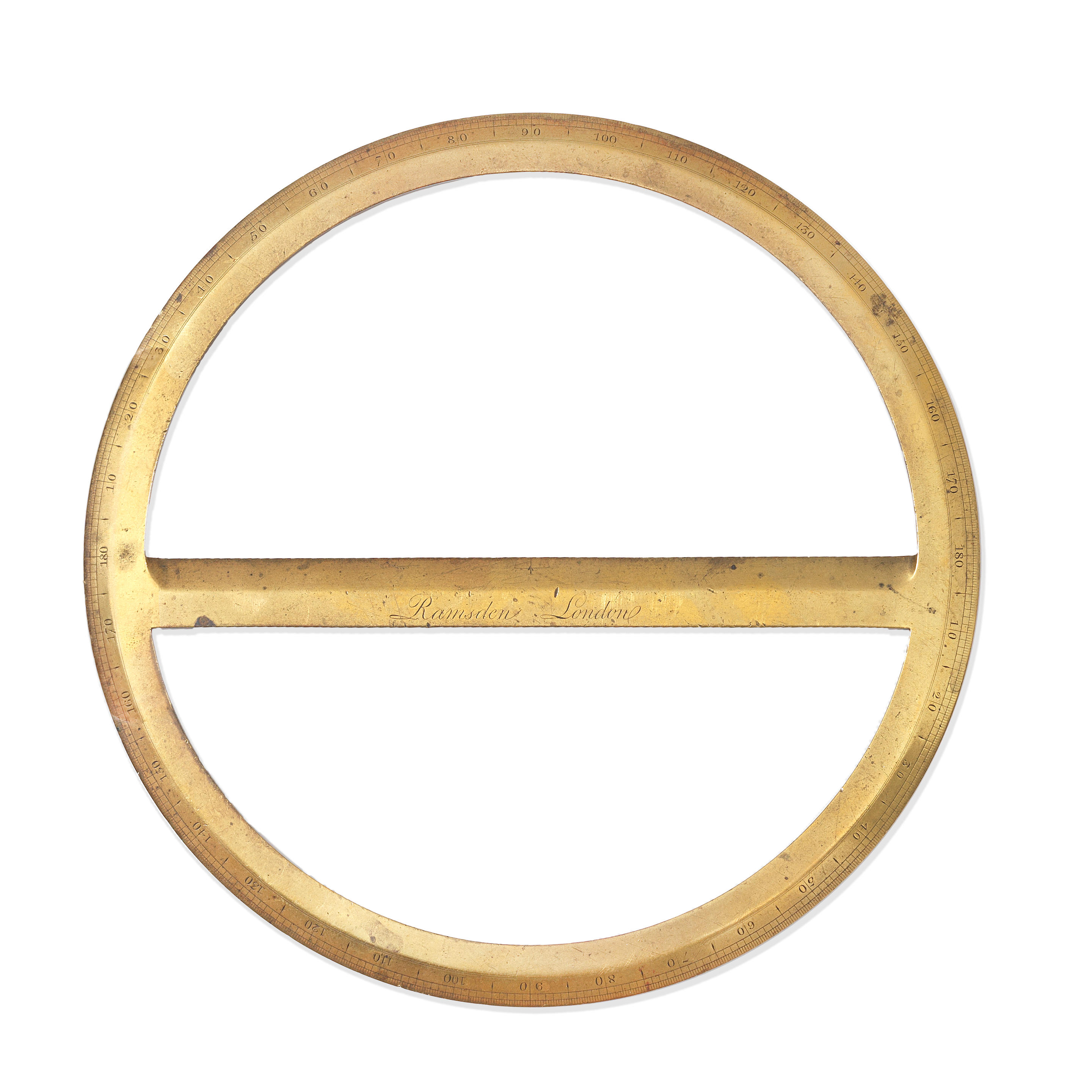 Bonhams A Jesse Ramsden Brass Circular Protractor English Circa 1800