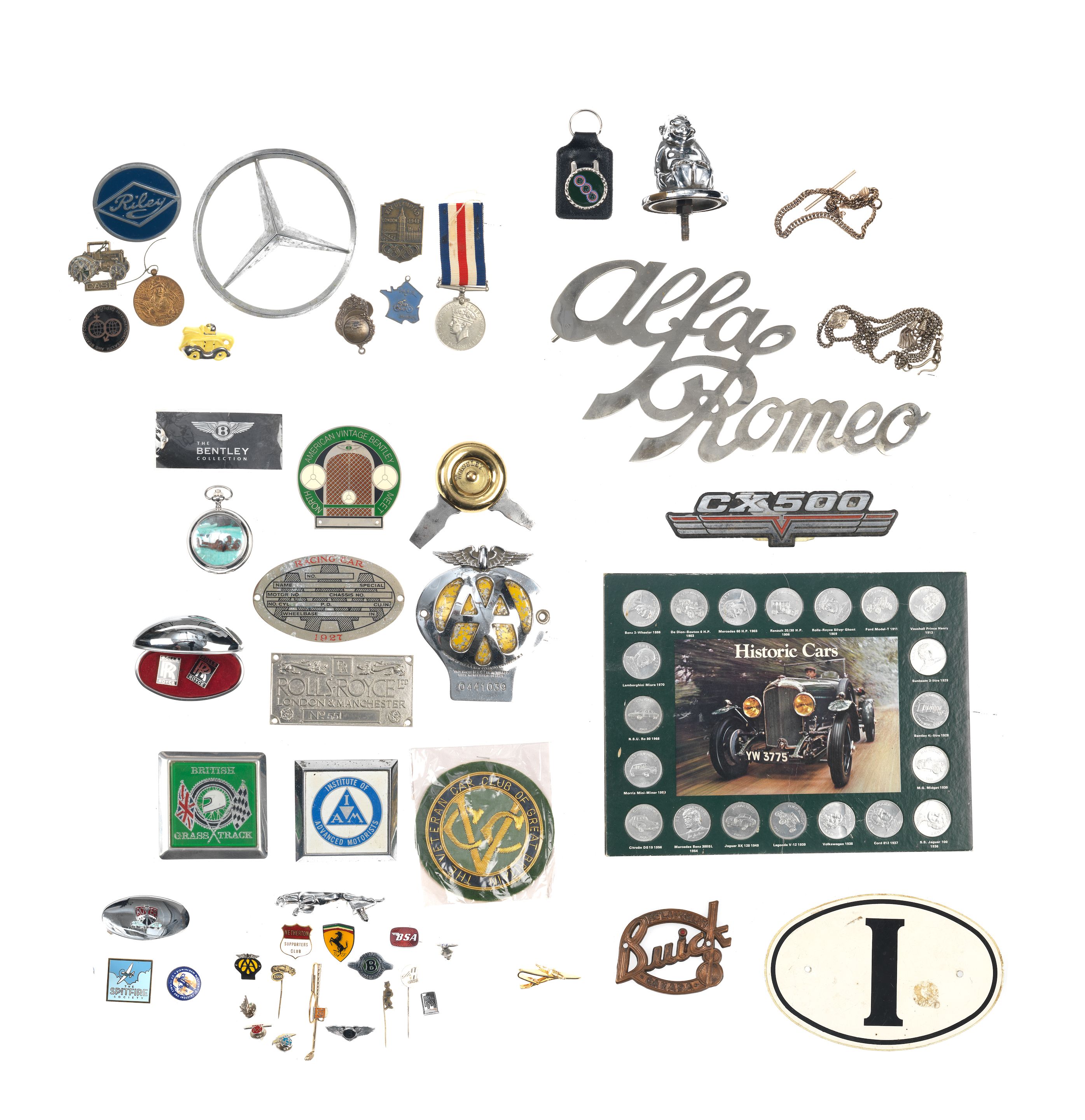 Bonhams Cars : Assorted lapels, pin badges and collectables, ((Qty))