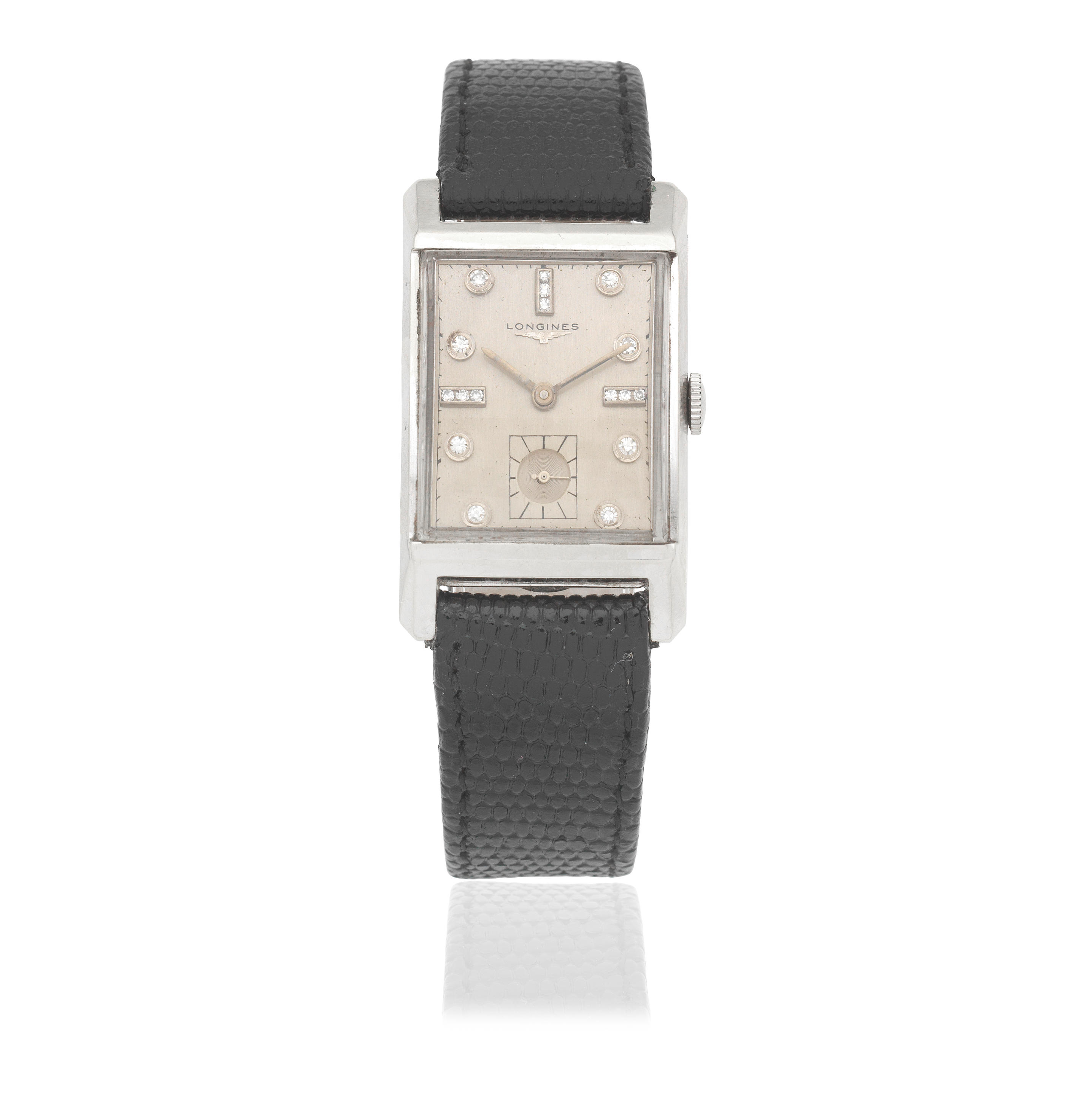 Bonhams Longines A 14k White Gold Diamond Set Manual Wind Wristwatch