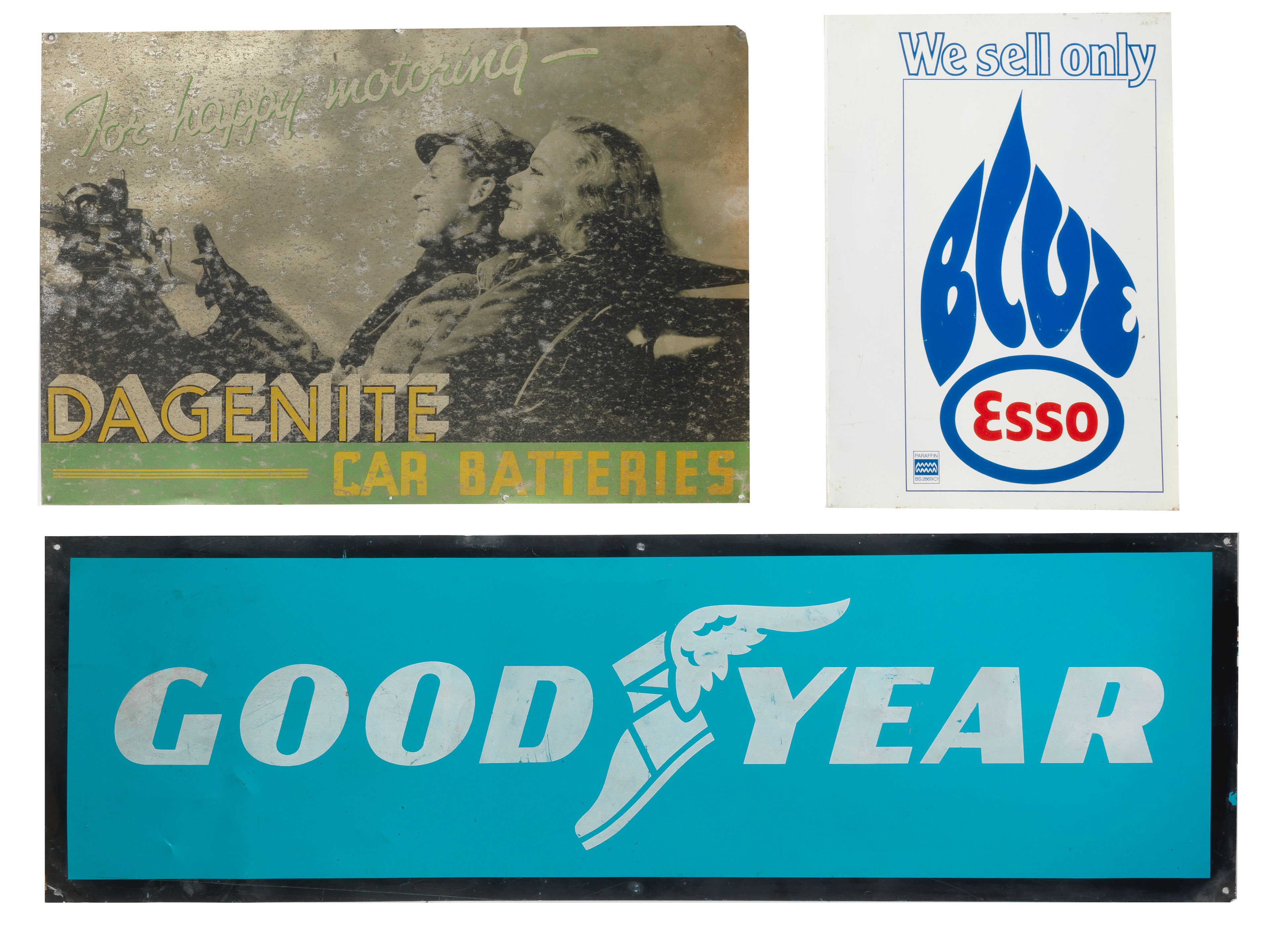 Bonhams Cars : Three printed advertising signs, ((3))