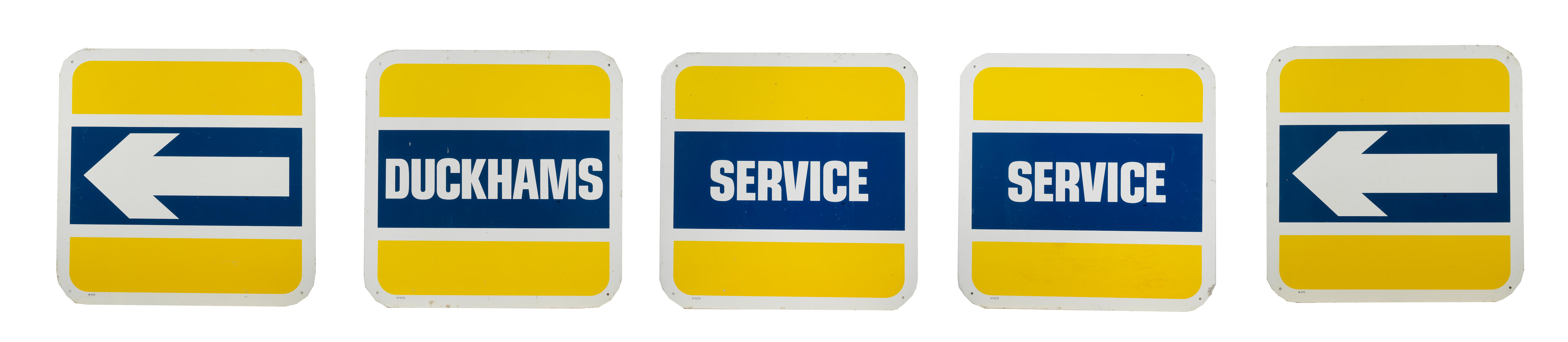 Bonhams Cars : Five Duckhams advertising signs, 1973, ((5))