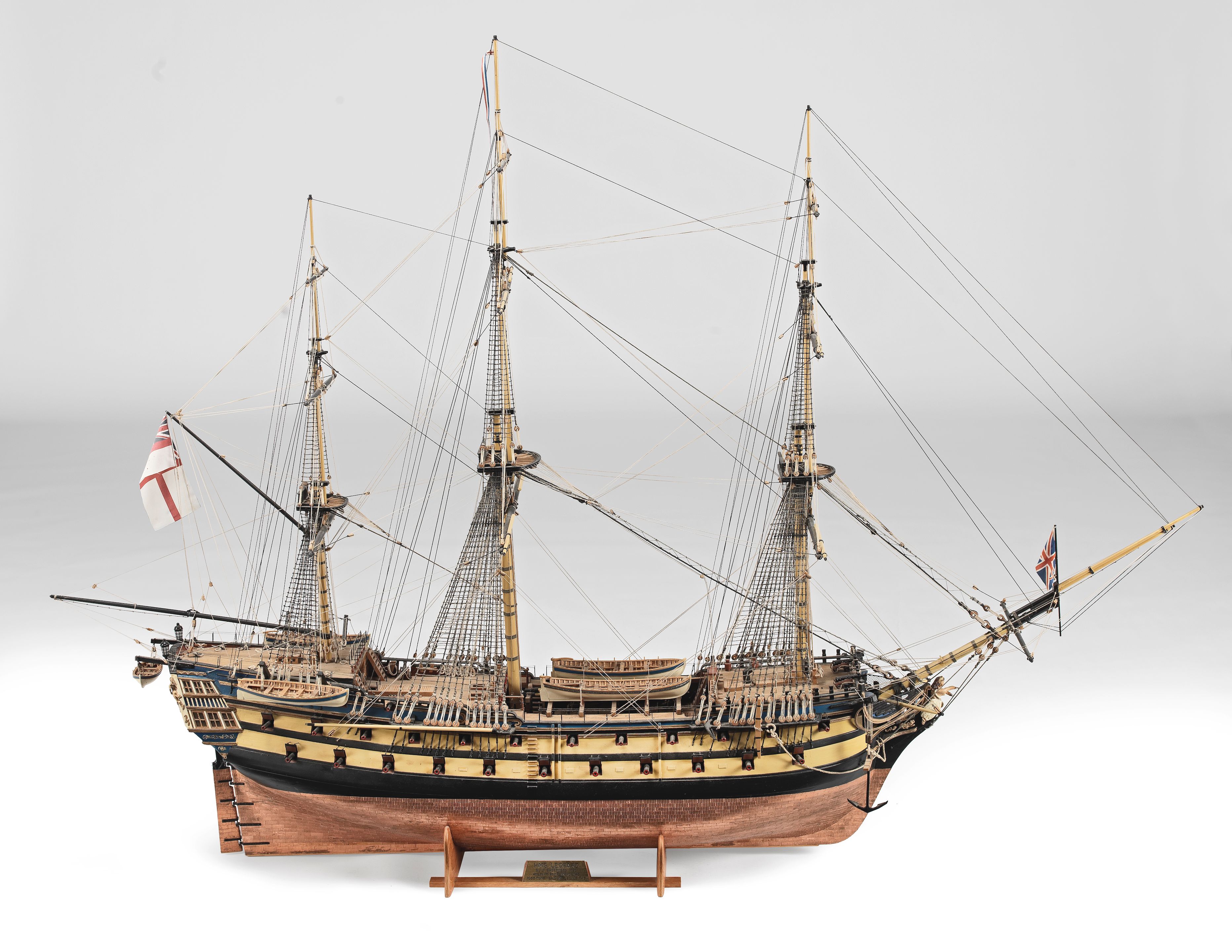 Bonhams : A 148 Scale Model of the H.M.S. Leopard, Modern, the model ...