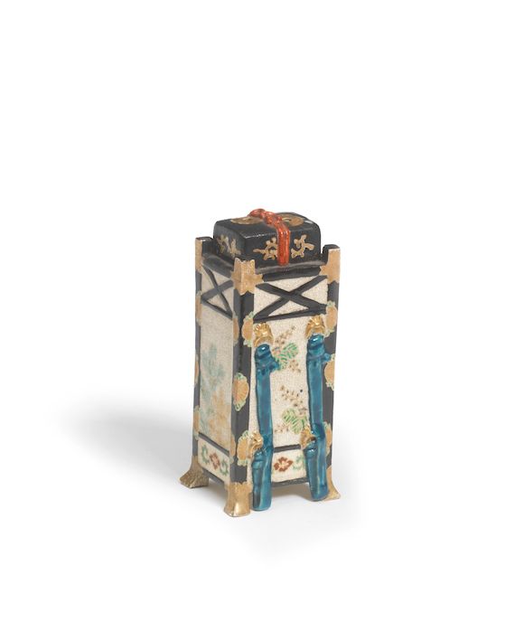 Bonhams : A SATSUMA-WARE VESSEL IN THE FORM OF AN OI (MONK'S BACKPACK ...