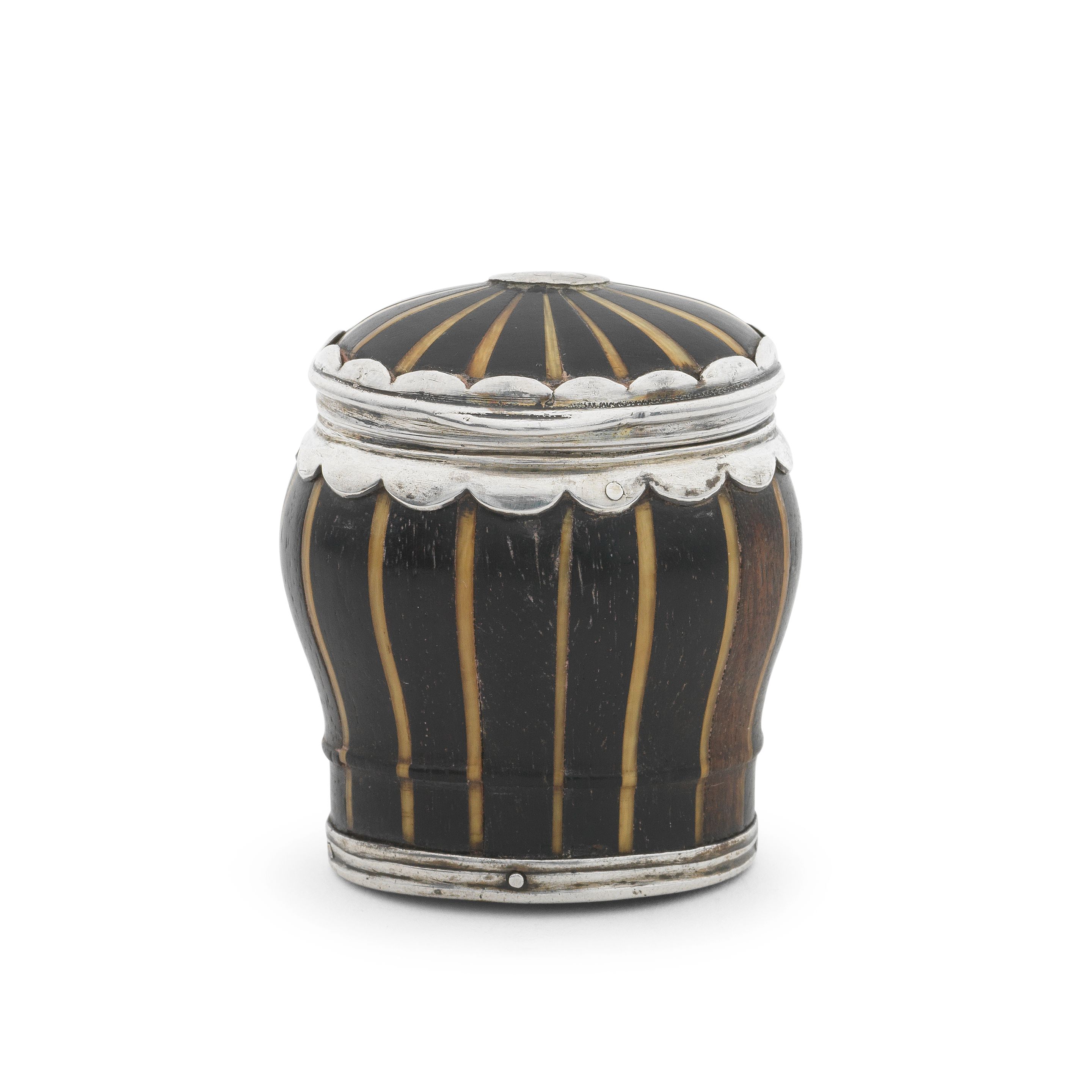 Bonhams : An unusual silver-mounted vase-shaped snuff mull Mid 18th century