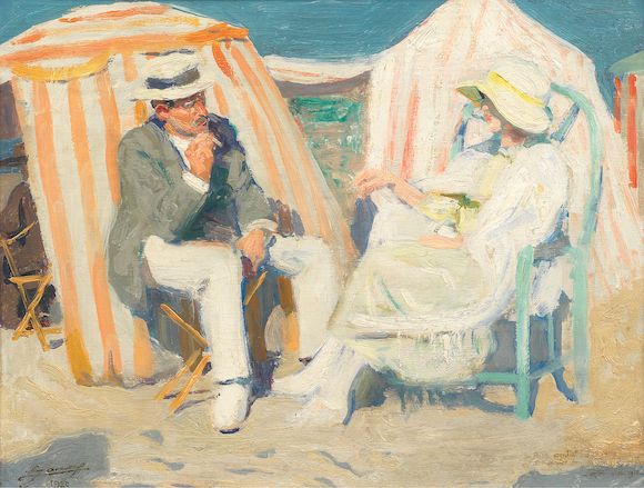 Bonhams : Lucien-Hector Jonas (French, 1880-1947) Plage de Deauville