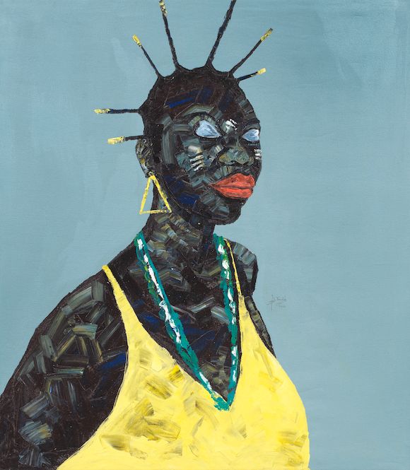 Bonhams : Eric Adjei Tawiah (Ghanaian, born 1987) Untitled (framed)