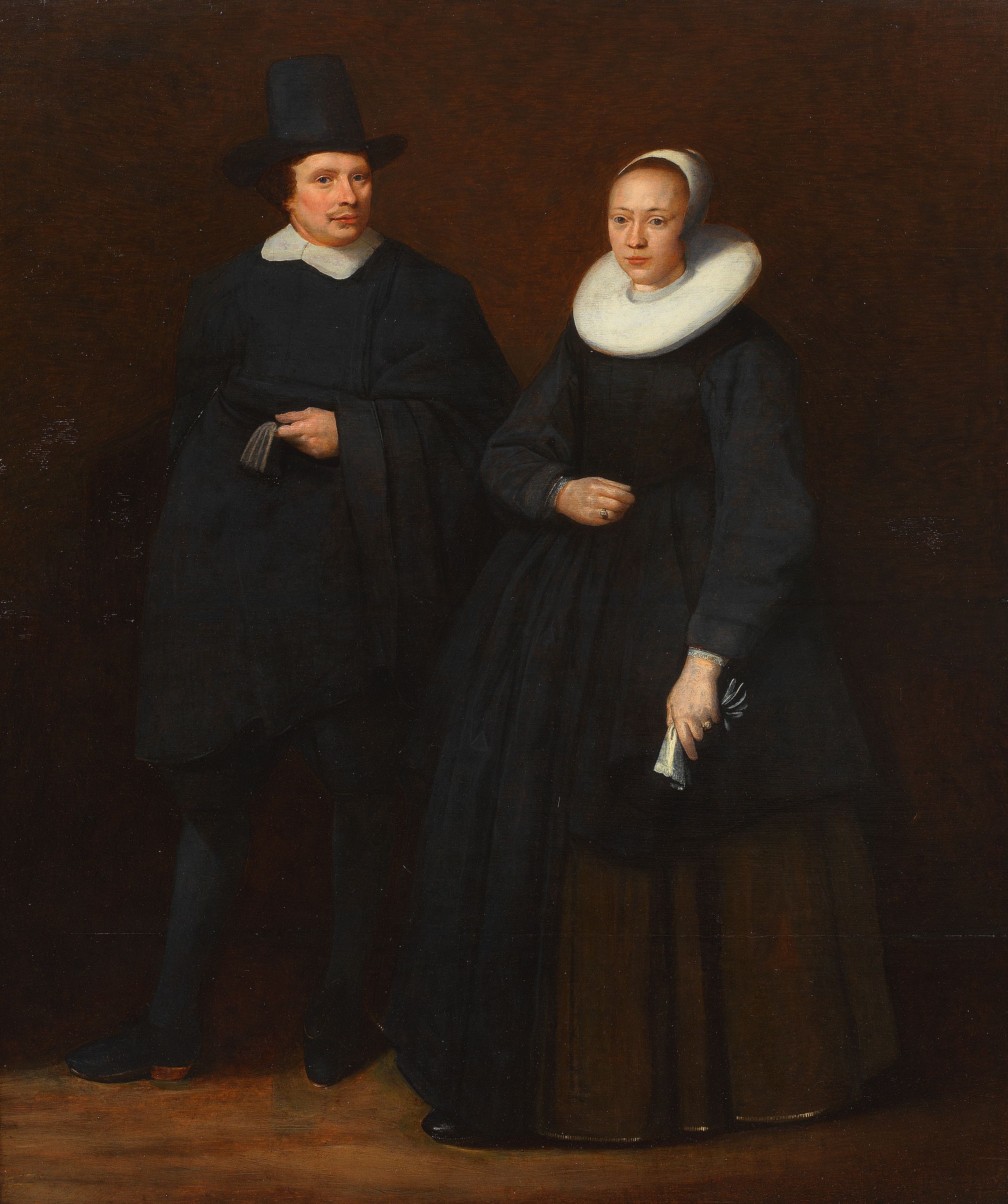 Bonhams : Dutch School, 17th Century Portrait of a couple, full-length ...