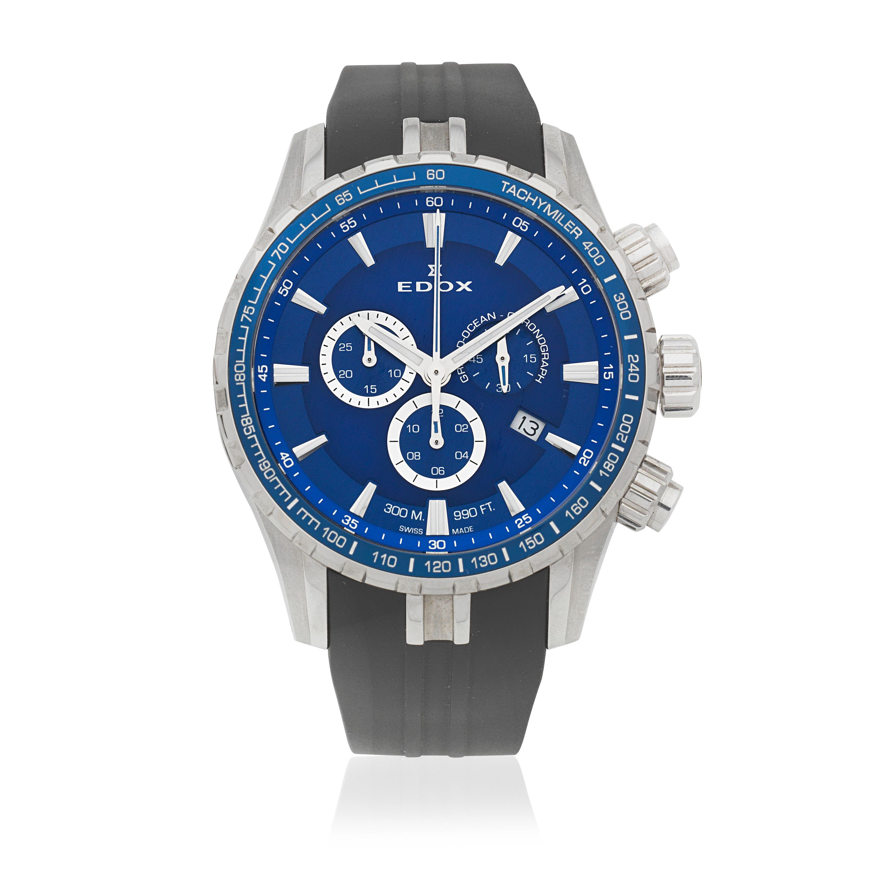 Bonhams : Edox. A stainless steel quartz calendar chronograph ...