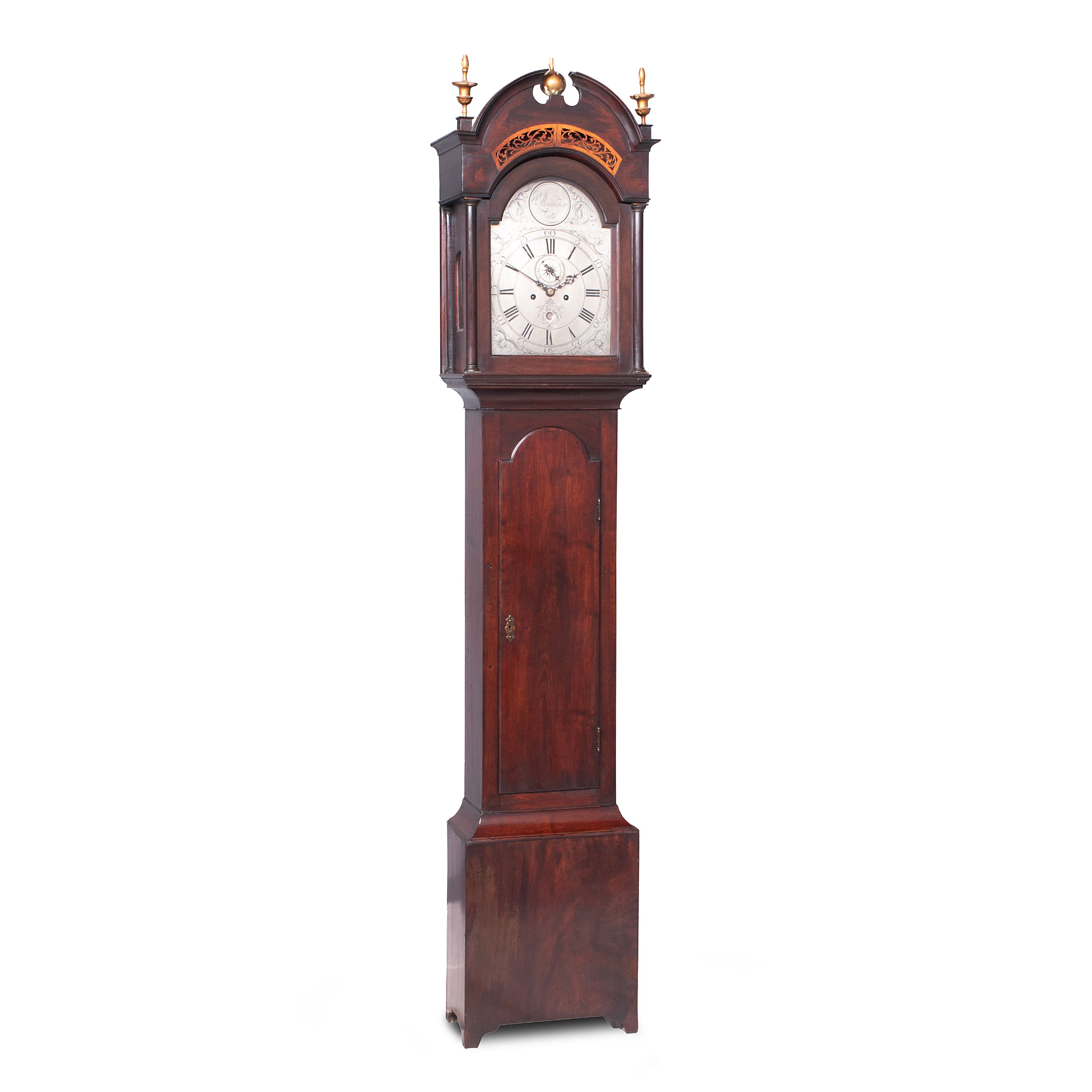 Bonhams : An 18th century mahogany cased longcase clock the dial ...