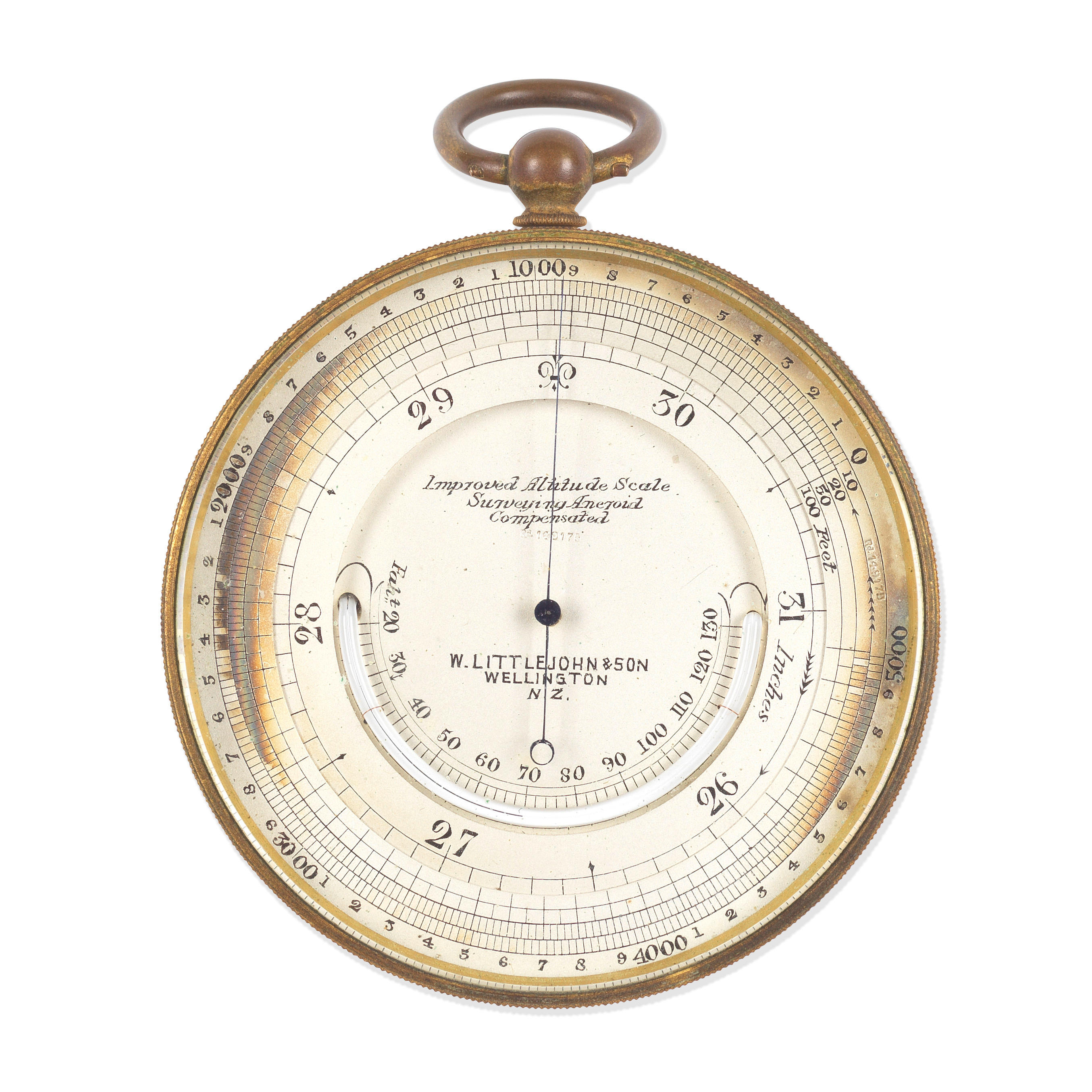 Bonhams : Two Brass Watch-Form Pocket Barometers, England & New Zealand ...