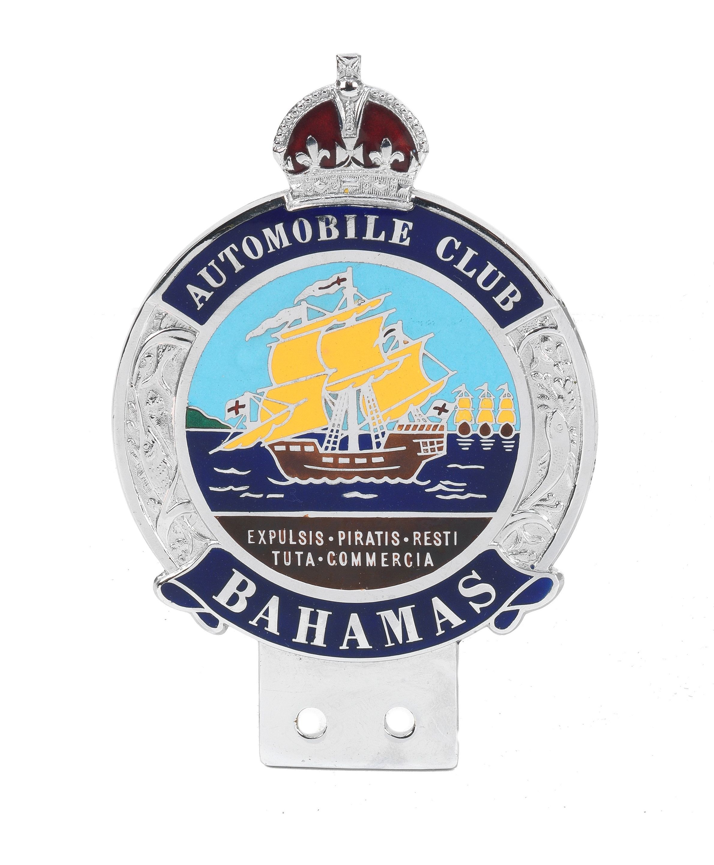 Bonhams Cars : An 'Automobile Club Bahamas' enamelled car badge,