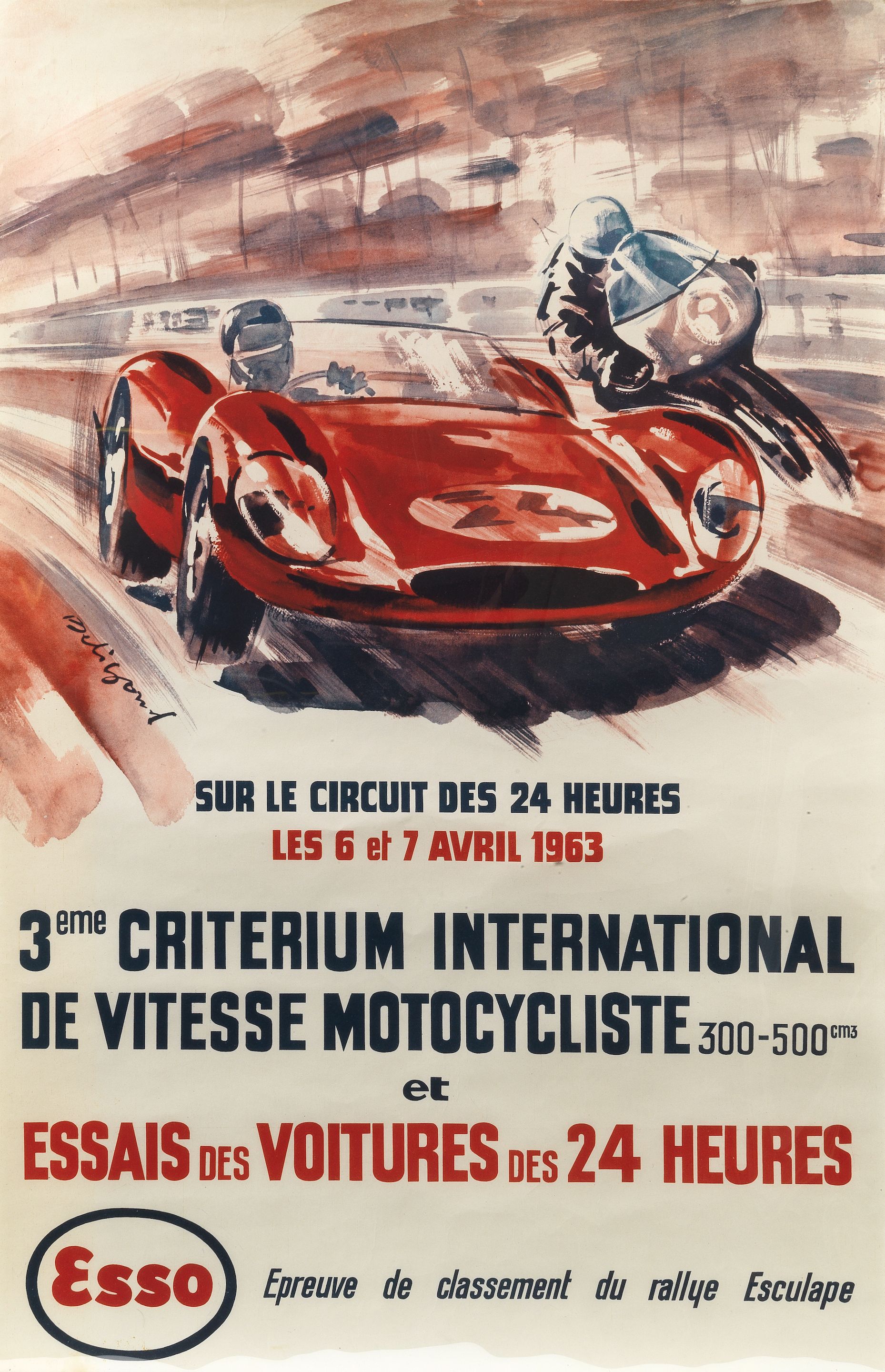 Bonhams Cars : Posters for events held at Le Mans pre-qualification and ...