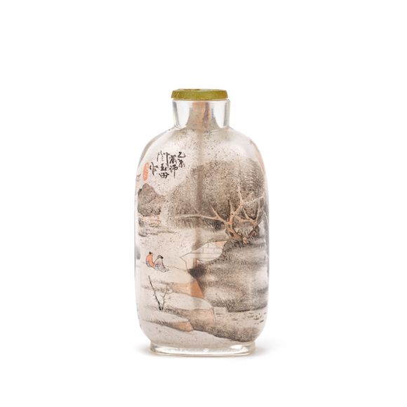 Bonhams : AN INSIDE PAINTED SNUFF BOTTLE Signed Yuan Yutian, dated 1895 (3)