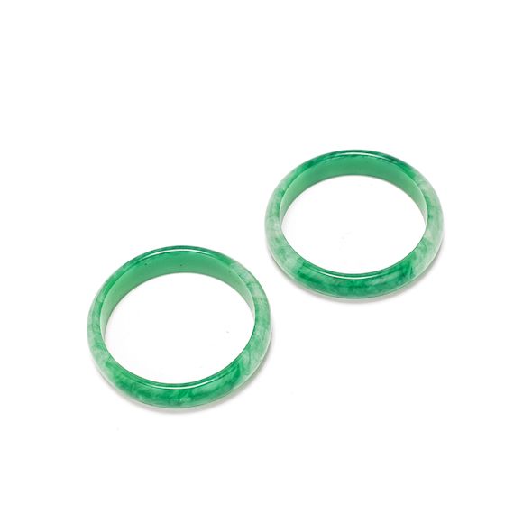 Bonhams : A PAIR OF JADEITE BANGLES 19th century (2)