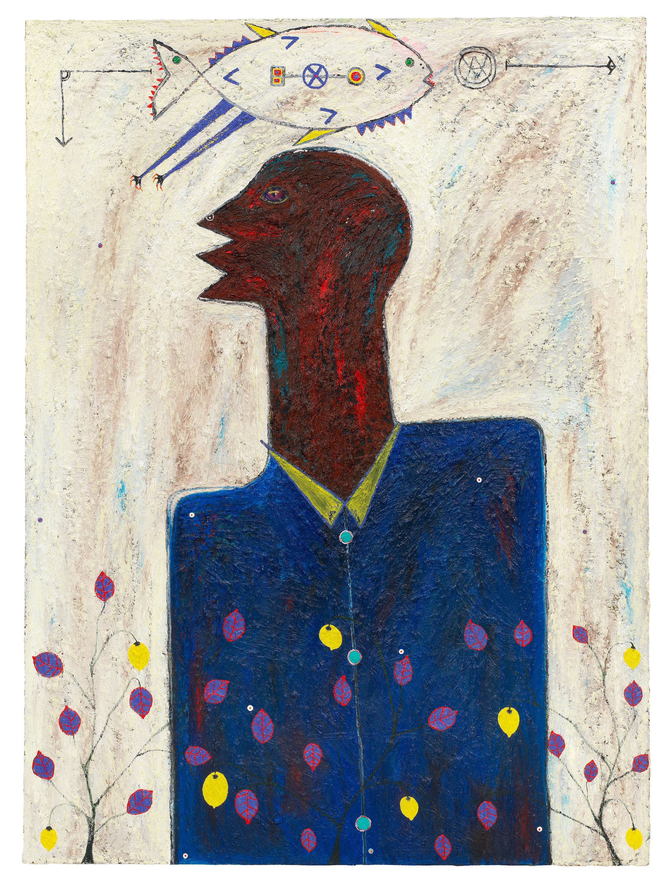 Bonhams : Adjani Okpu-Egbe (Cameroon, born 1979) Chief, 2018 (framed)