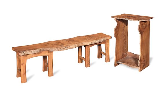 Bonhams : Tim Stead (1952-2000) An elm cabinet and bench (2)