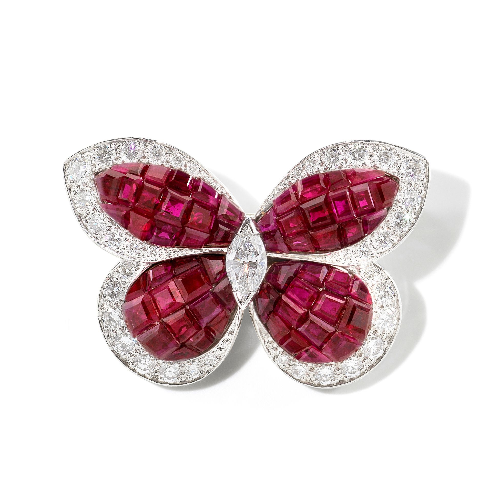 Bonhams : VAN CLEEF & ARPELS MYSTERY-SET RUBY AND DIAMOND BUTTERFLY ...