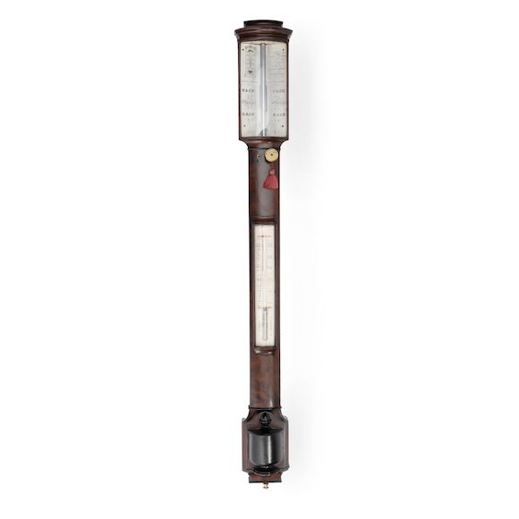 Bonhams : A mid 19th century mahogany stick barometer the dial signed ...
