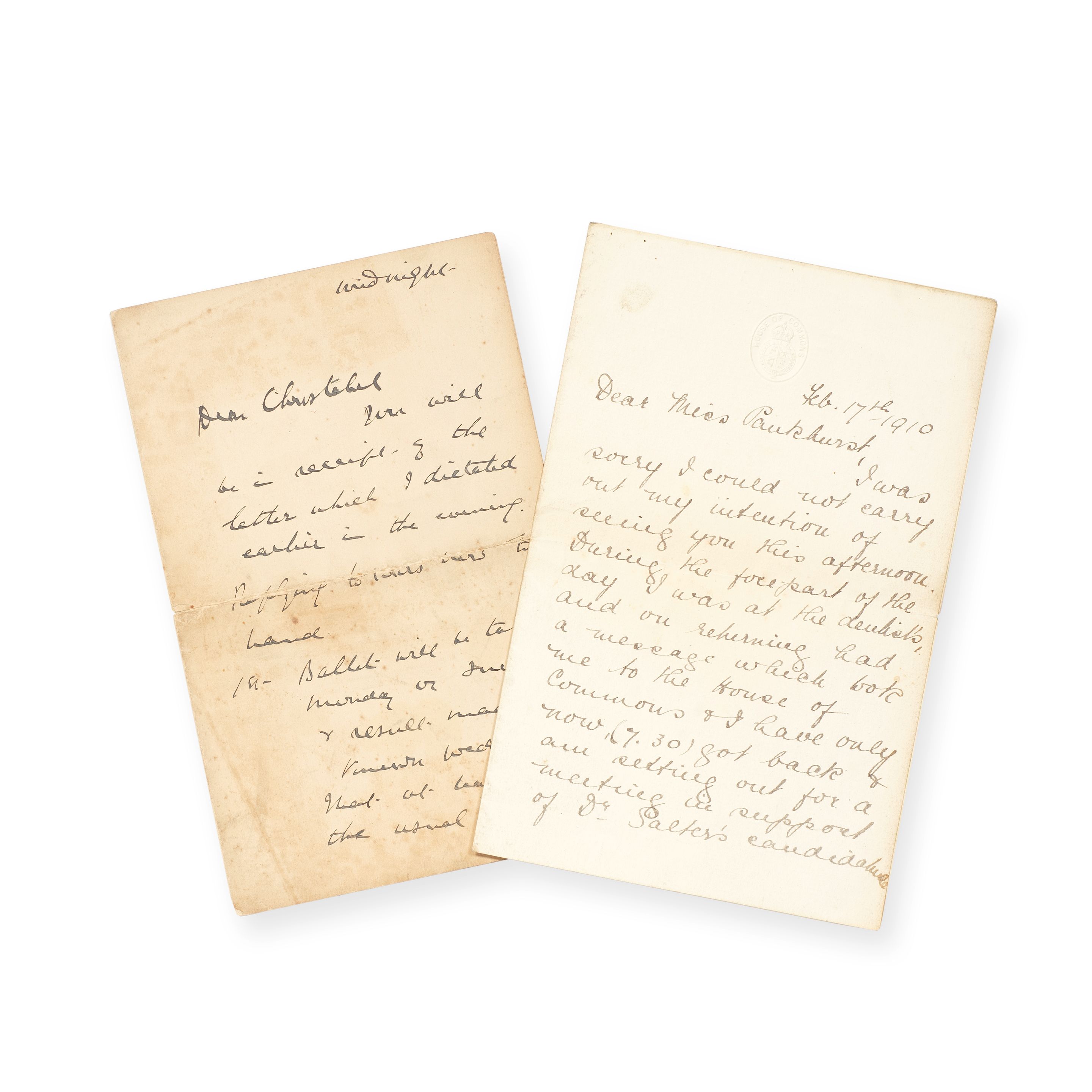 Bonhams : HARDIE (KEIR) Autograph letter and secretarial letter (2)