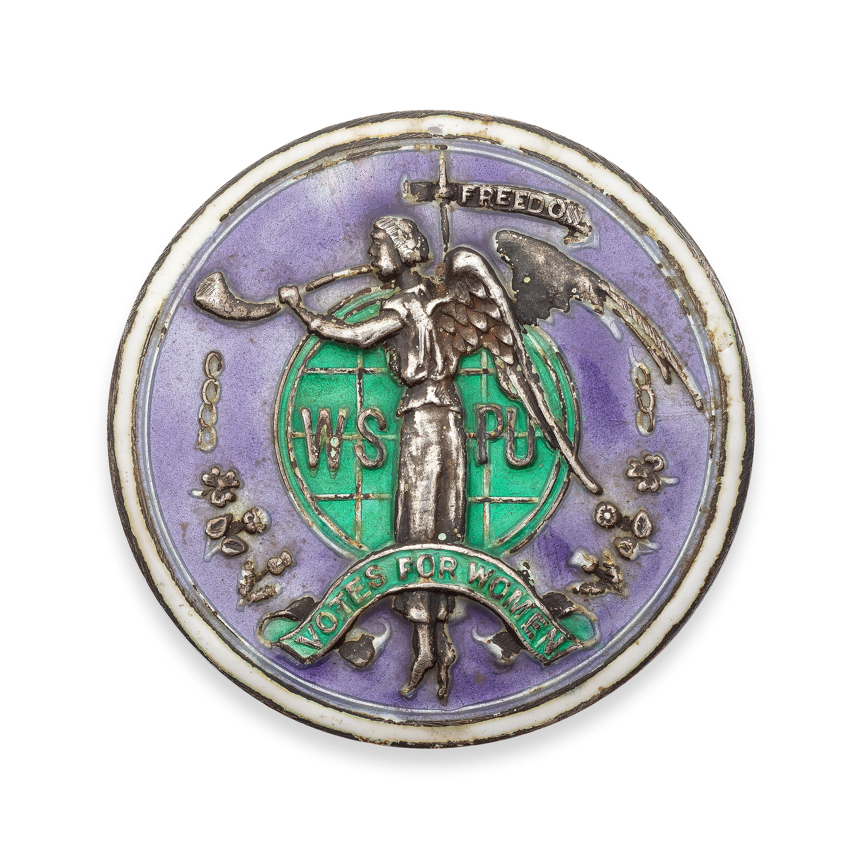 Bonhams : SUFFRAGETTE ANGEL OF FREEDOM SILVER BROOCH designed by Sylvia ...