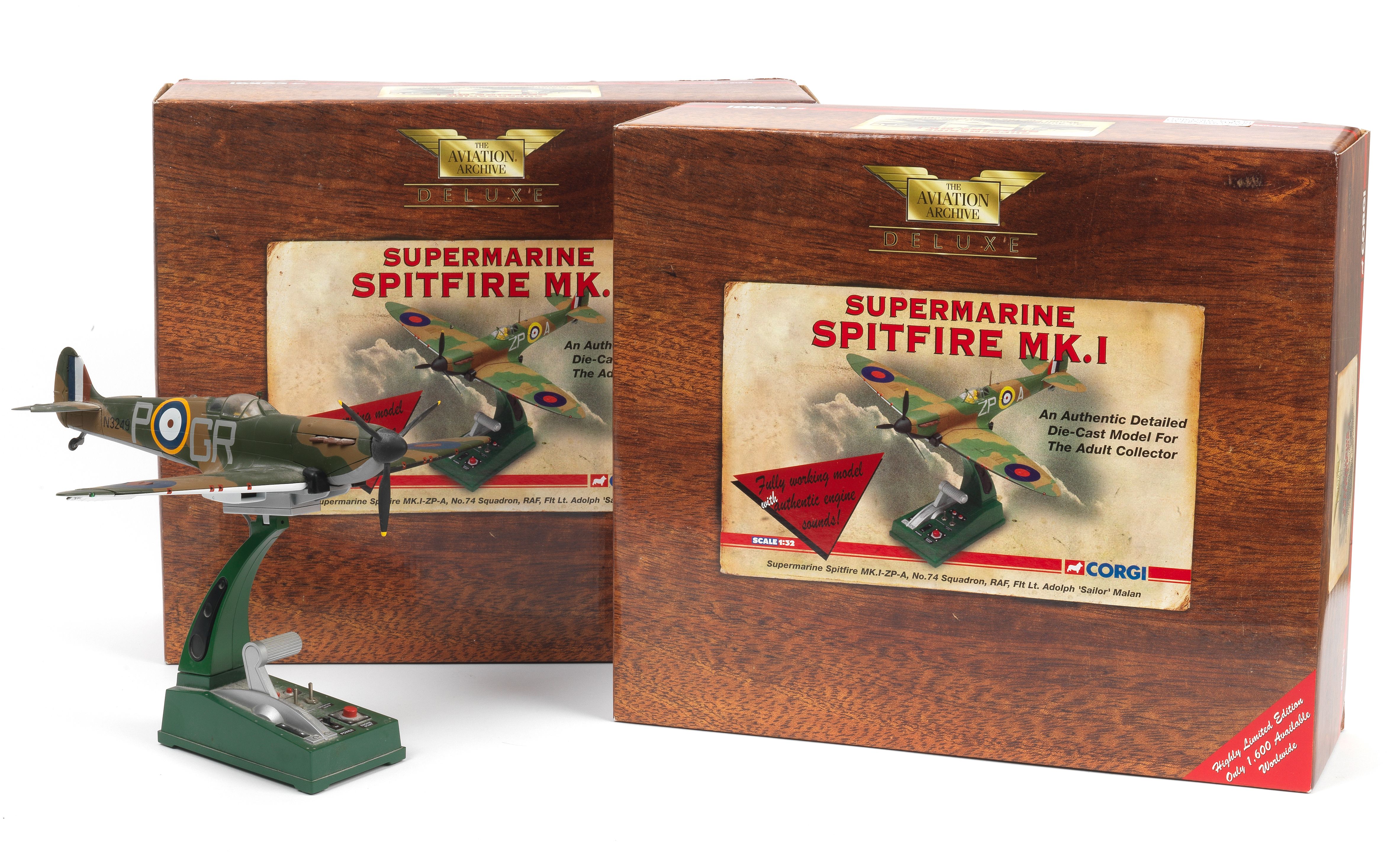Bonhams Cars : Two boxed 1:32 scale Supermarine Spitfire Mk.I die-cast ...