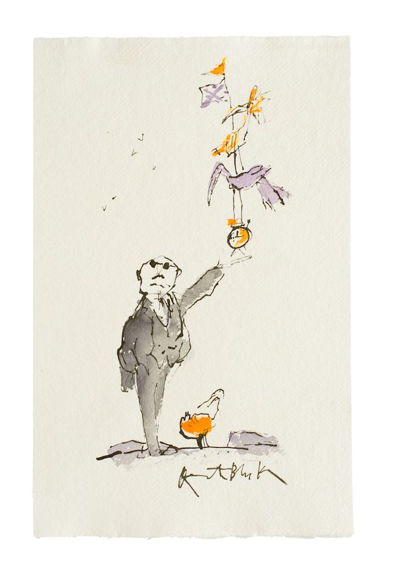 Bonhams : Sir Quentin Blake (British, born 1932) Balancing Birds ...