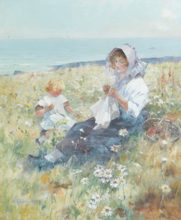 Bonhams : David Fulton RSW (British, 1848-1930) In the Happy Autumn Fields
