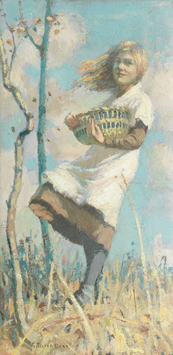 Bonhams : George Telfer Bear (British, 1876-1973) Breezy day